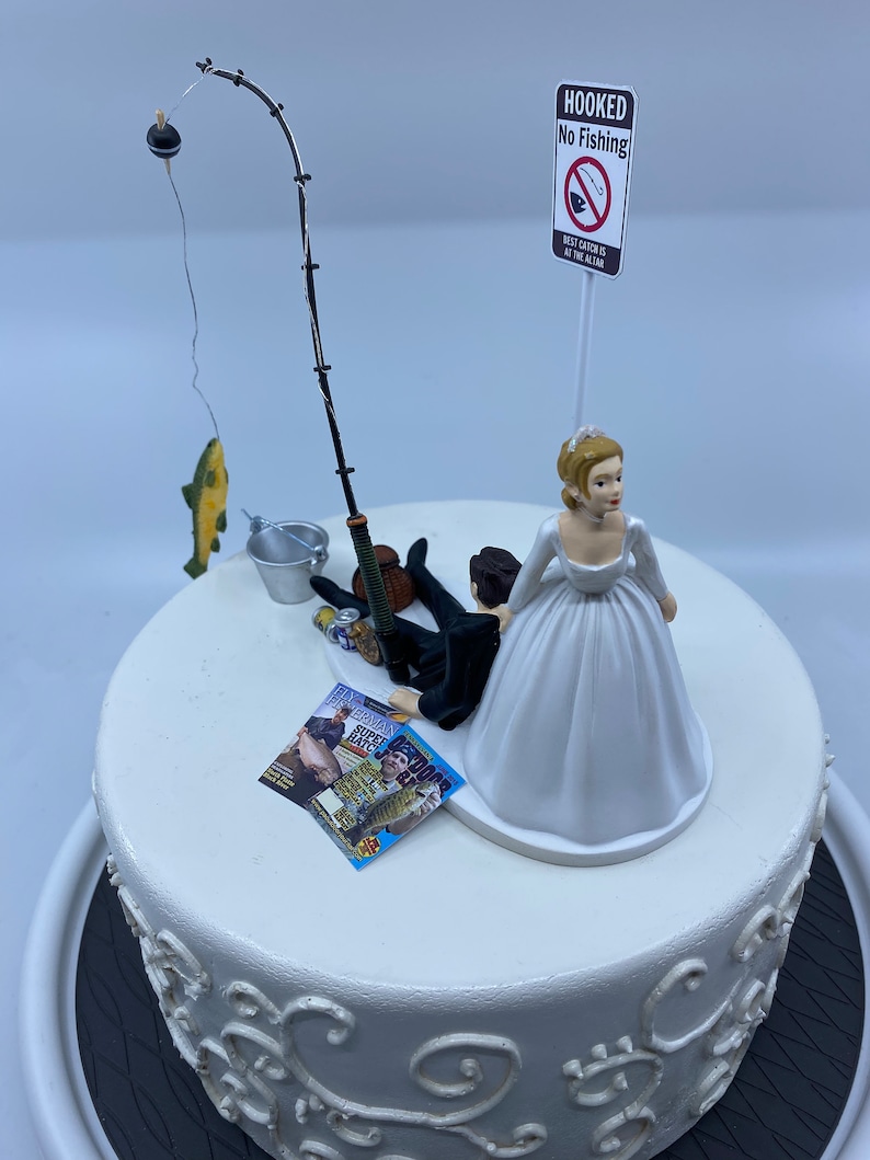 NO FISHING Pick Your Fish Funny Wedding Cake Topper for Fisherman Bride ...