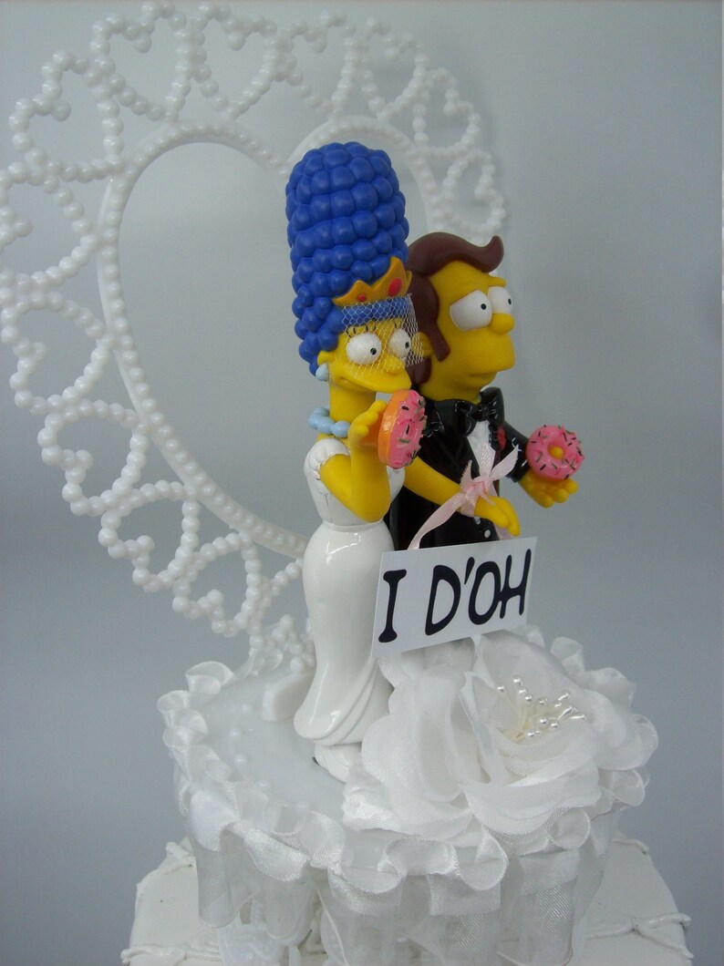 The Simpsons Bride and Groom I D' OH or Your Sign Funny Wedding Cake ...