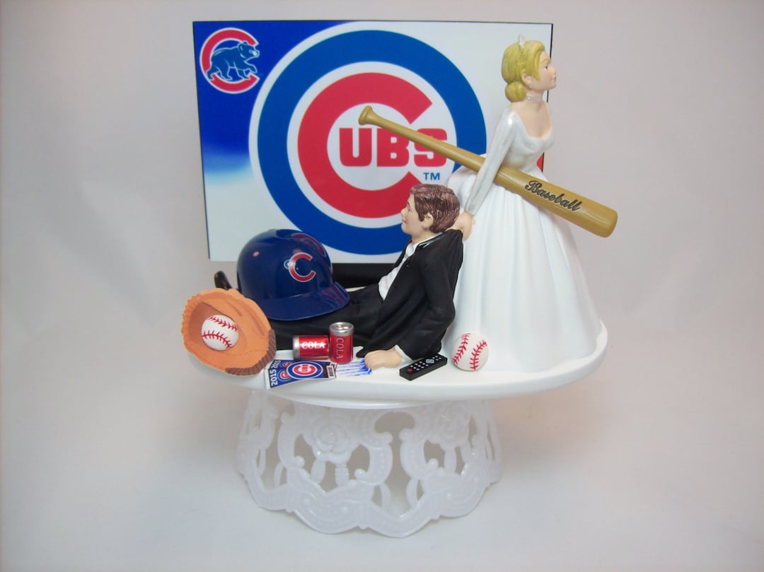 BASEBALL CHICAGO CUBS or Your Team Bride and Groom Funny Wedding Cake ...