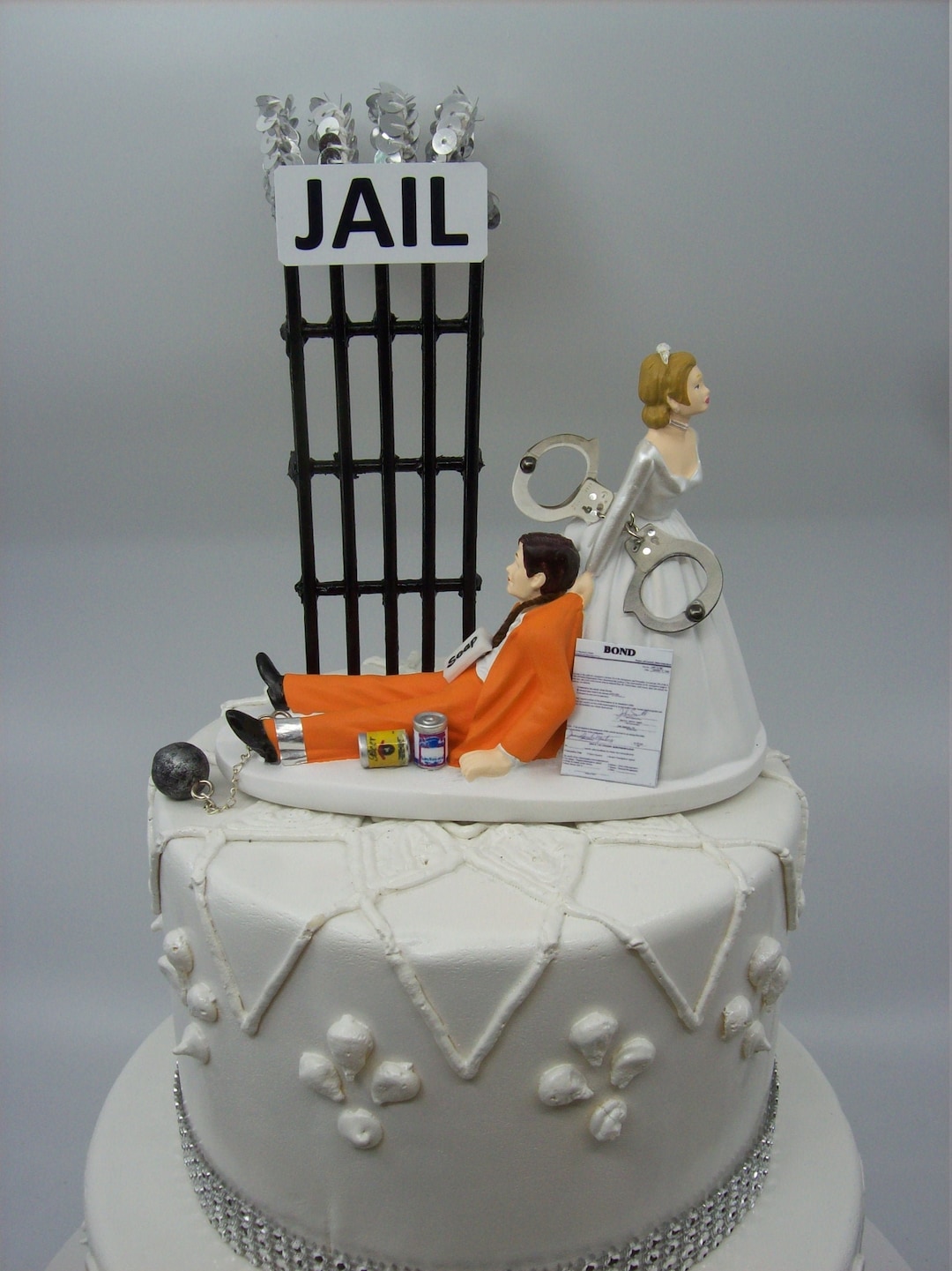 STAY OUT of PRISON or Jail Bride & Groom Wedding Cake Topper Soap ...