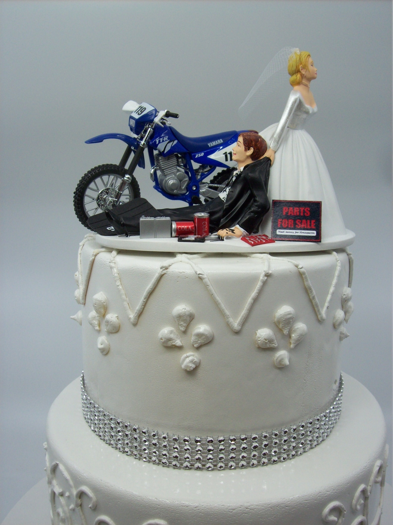 Motorcycle YAMAHA 250 (or Pick Your Bike) Dirt Bike Auto Mechanic Bride ...