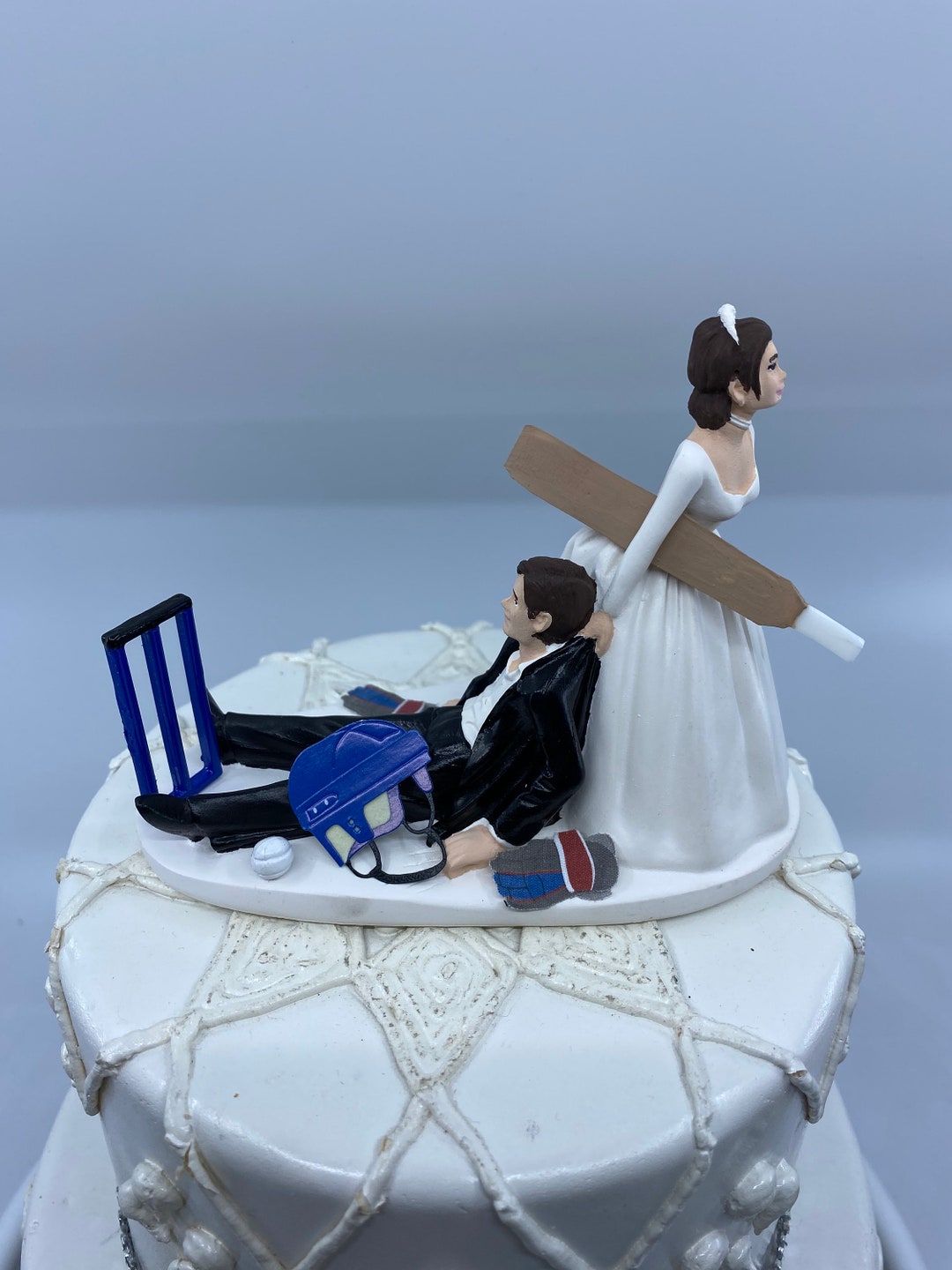 CRICKET Funny Wedding Cake Topper No More Sports FAN Junkie Addict ...