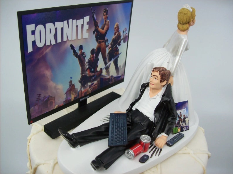 GAMER Funny Wedding Cake Topper LOL Video Game Gaming Junkie - Etsy