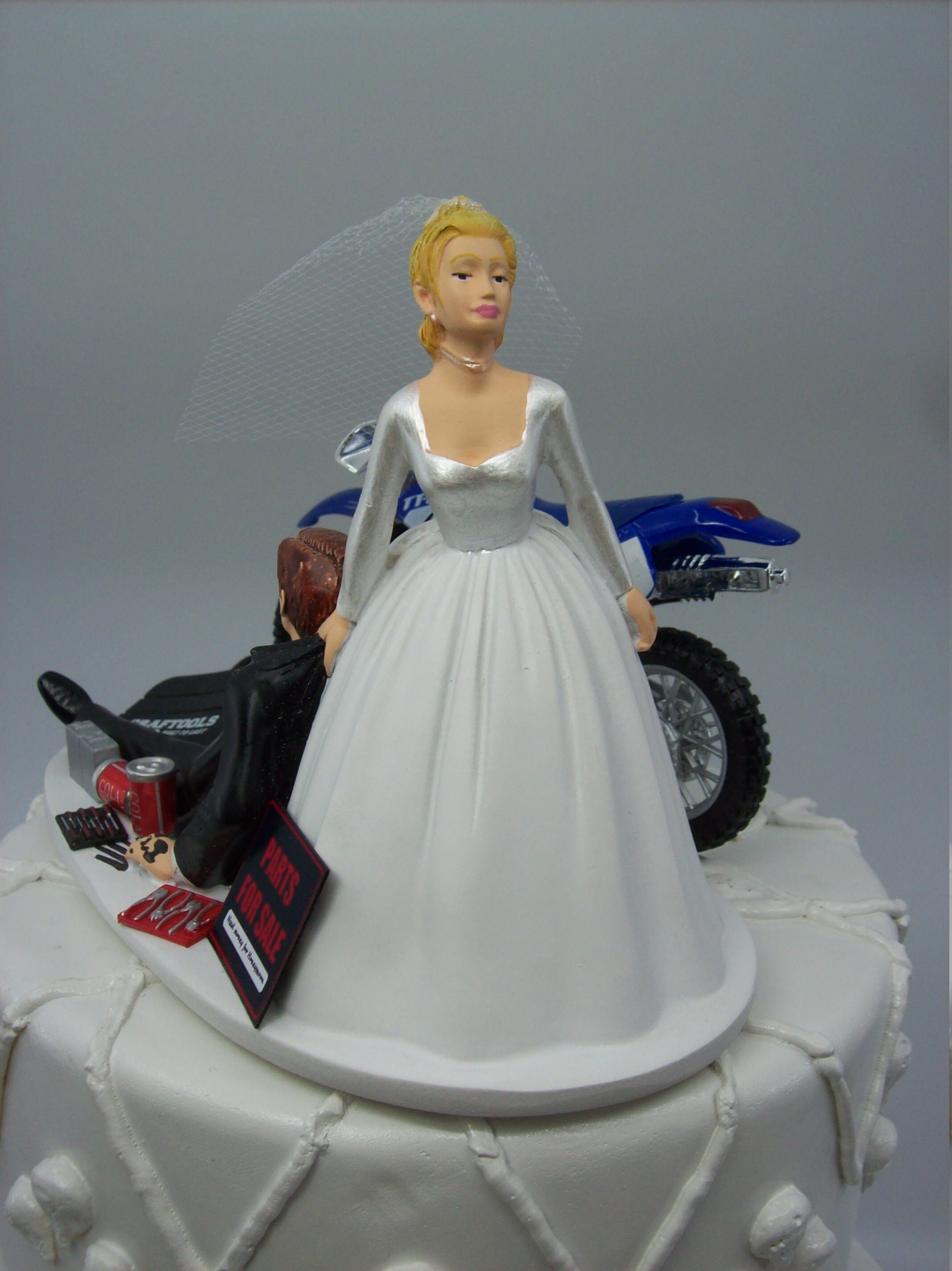 Motorcycle YAMAHA 250 (or Pick Your Bike) Dirt Bike Auto Mechanic Bride ...