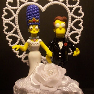 The Simpsons Bride and Groom Funny Wedding Cake Topper - Etsy