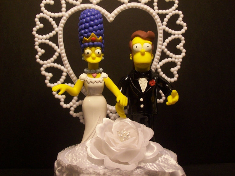 The Simpsons Bride and Groom Funny Wedding Cake Topper - Etsy