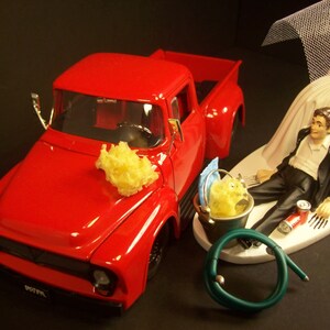 AUTO CAR Wash 1956 Ford F100 Red Truck Bride and Groom Funny Wedding ...