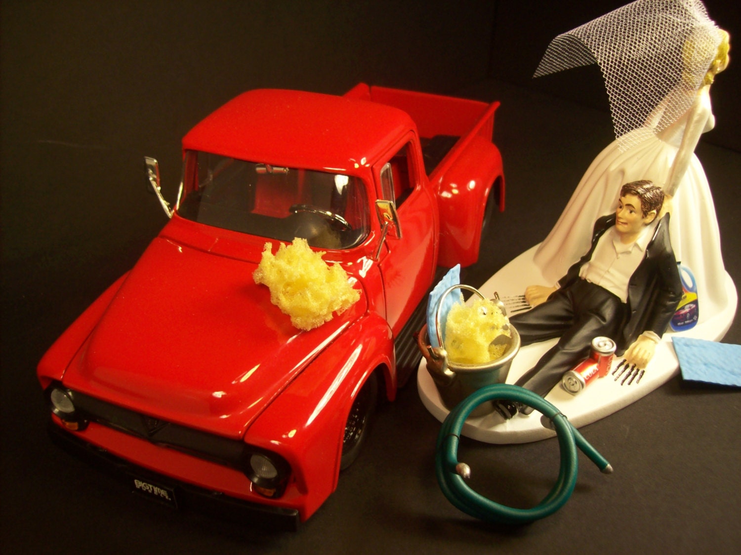 AUTO CAR Wash 1956 Ford F100 Red Truck Bride and Groom Funny Wedding ...