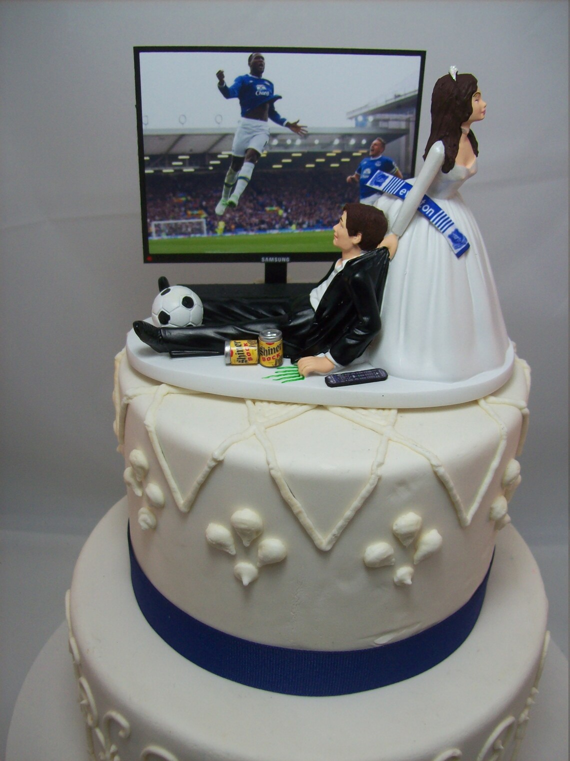 No More Football Soccer Futbol World Bride and Groom With TV Game Match ...