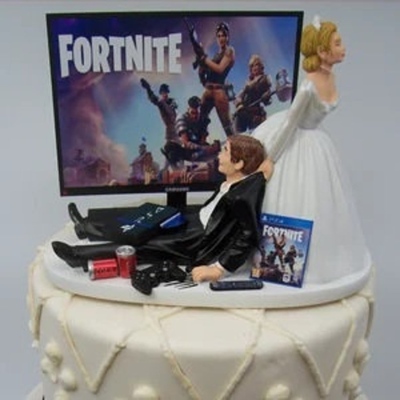Funny Wedding Cake Topper Cards Worlds Gamer Gaming Junkie - Etsy