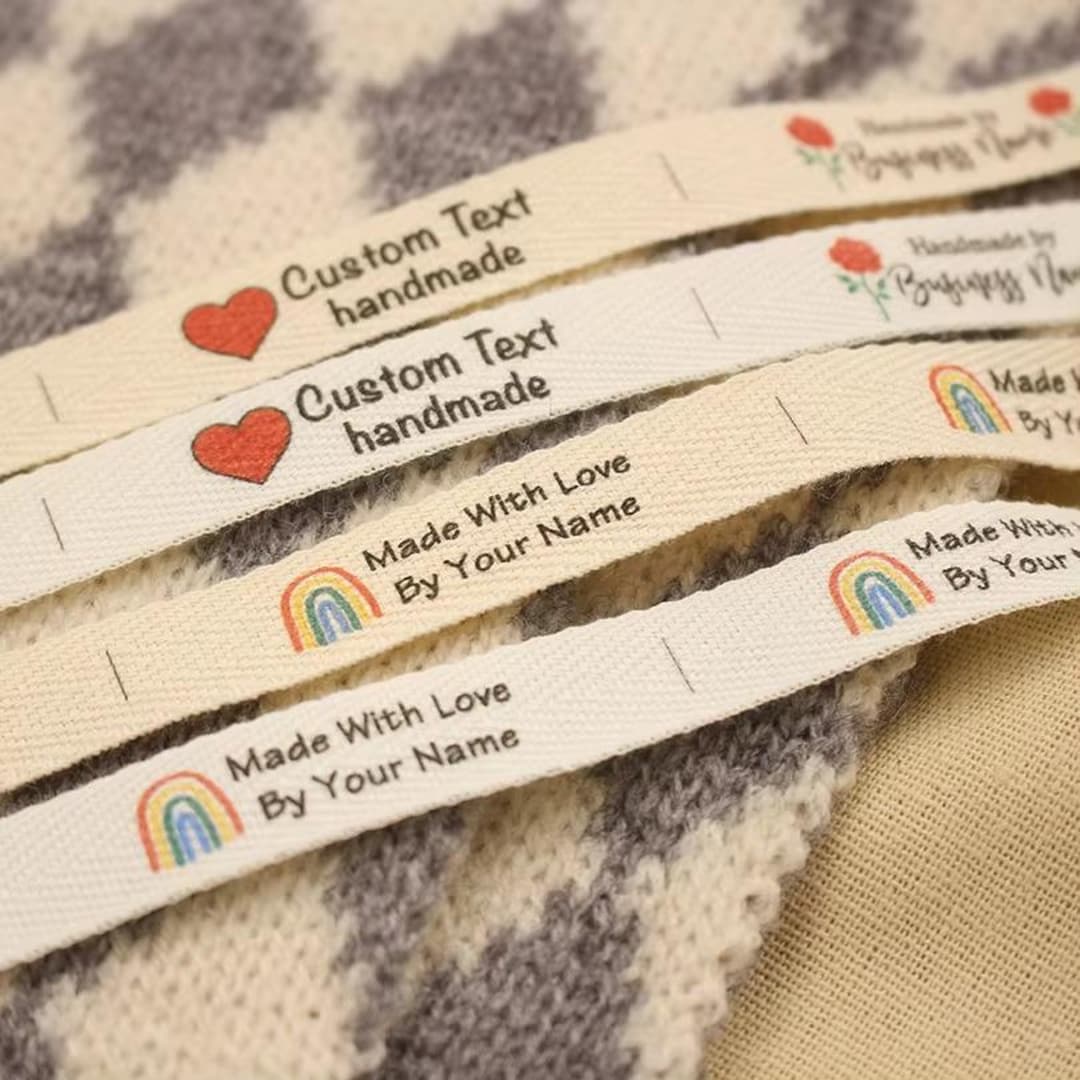 12x60mm Custom Twill Labels, for Clothing, Personalized Name, Brand ...