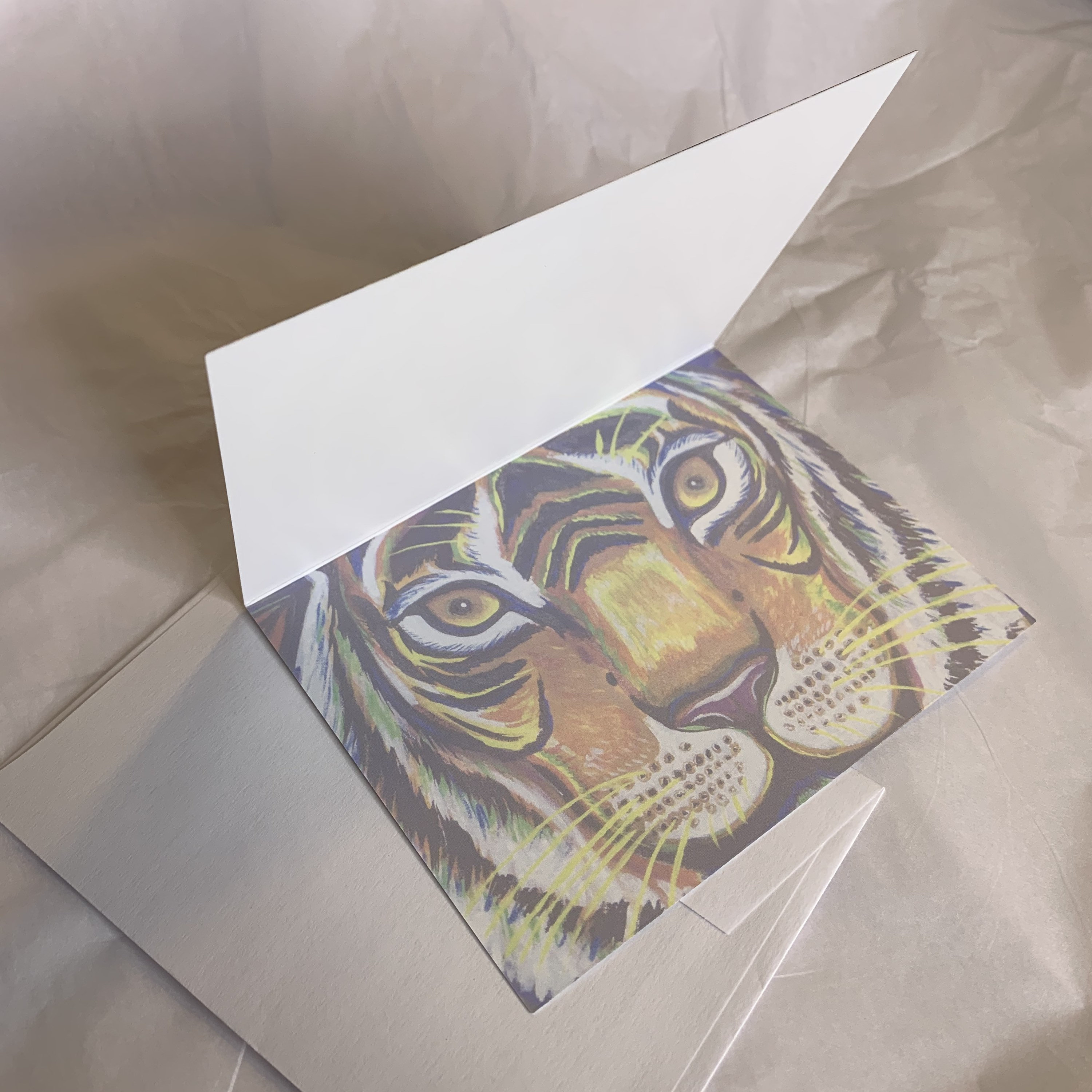 Tiger Greeting Card - Etsy