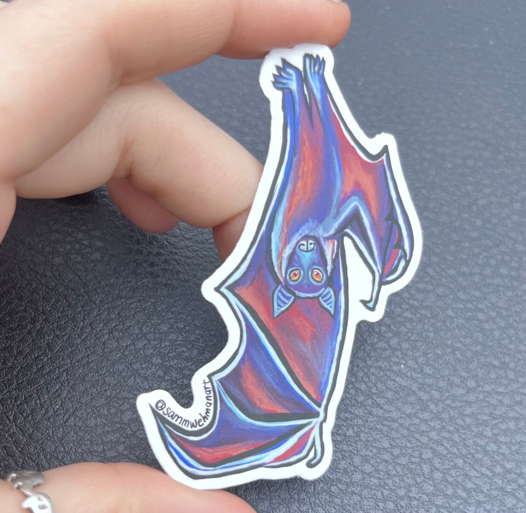 Hanging Fruit Bat Vinyl Sticker - Etsy