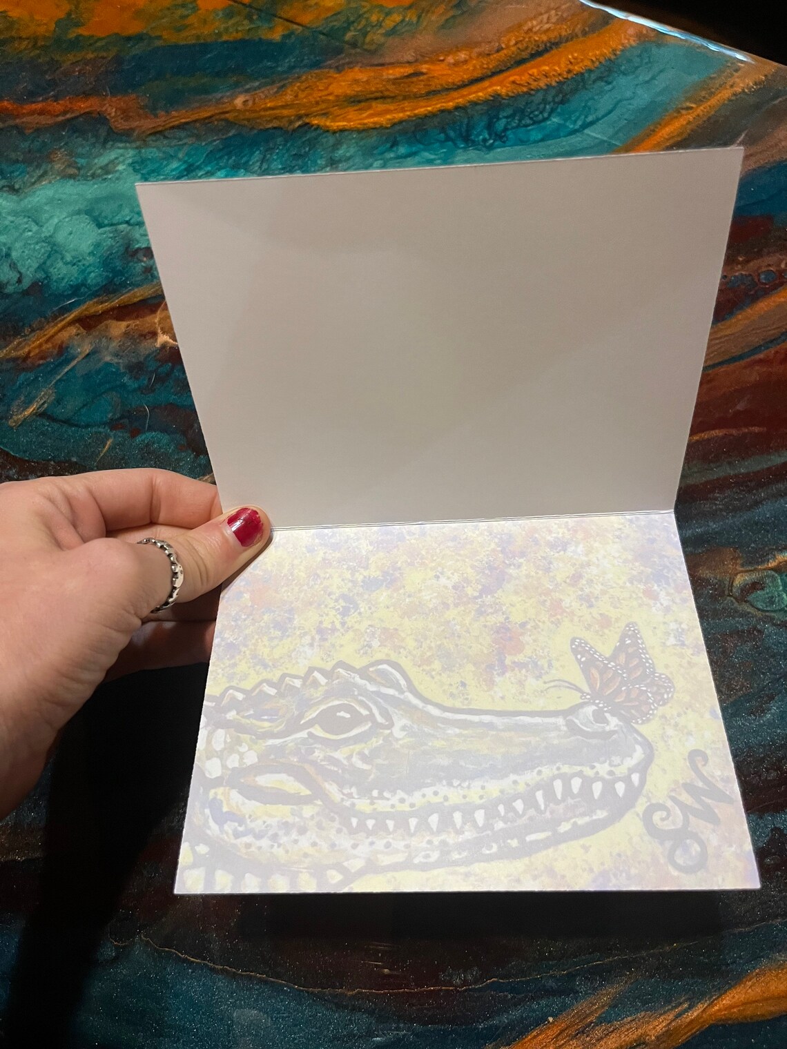 Happy Alligator Greeting Card - Etsy