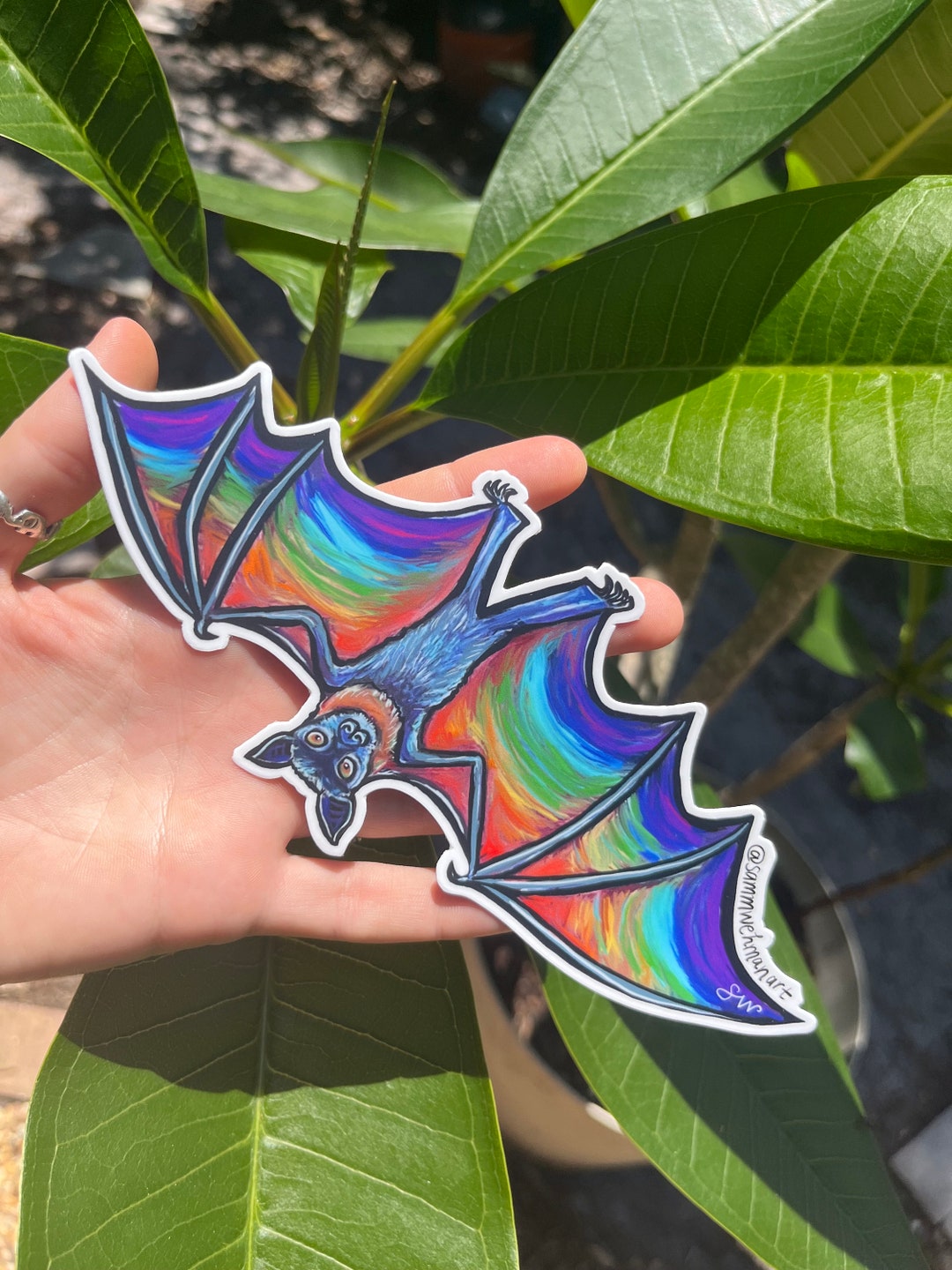 Rainbow Bat Vinyl Sticker JUMBO SIZE - Etsy