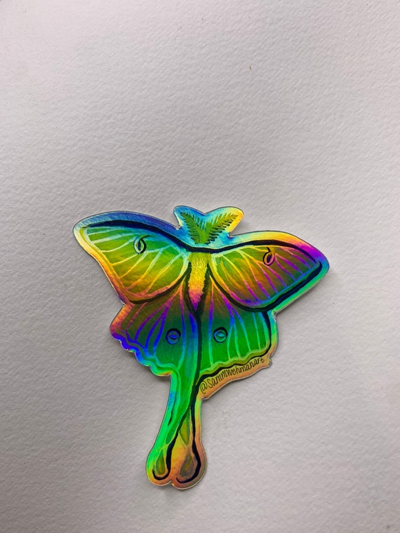 HOLOGRAPHIC Luna Moth Sticker - Etsy