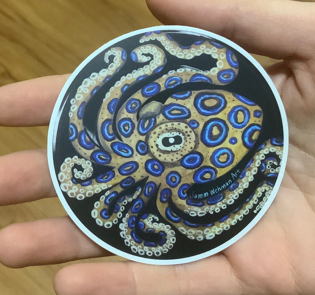 Blue Ringed Octopus Vinyl Sticker - Etsy