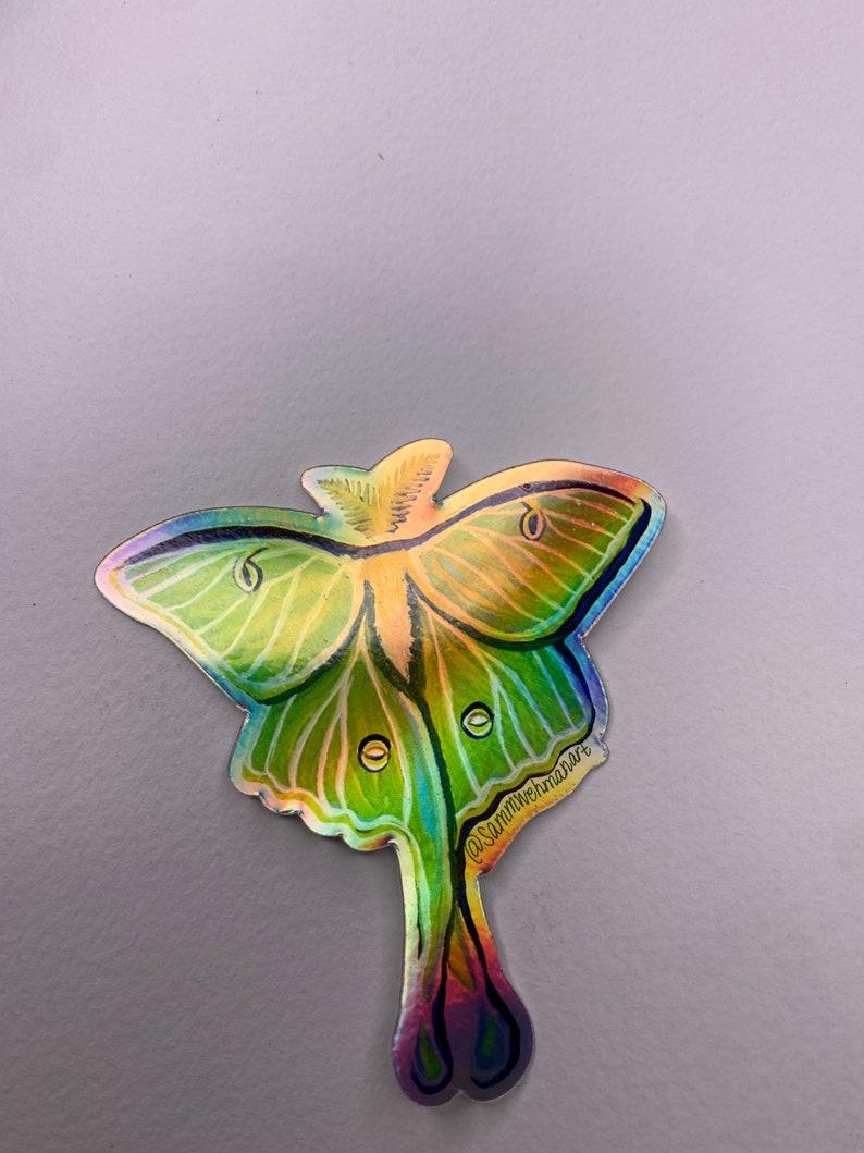 HOLOGRAPHIC Luna Moth Sticker - Etsy