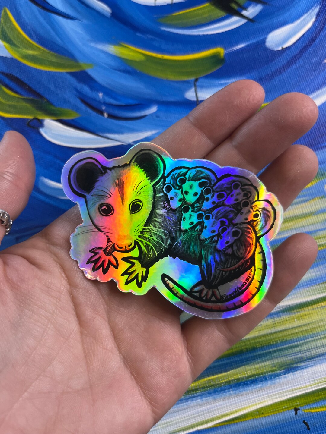 HOLOGRAPHIC Opossum Sticker - Etsy