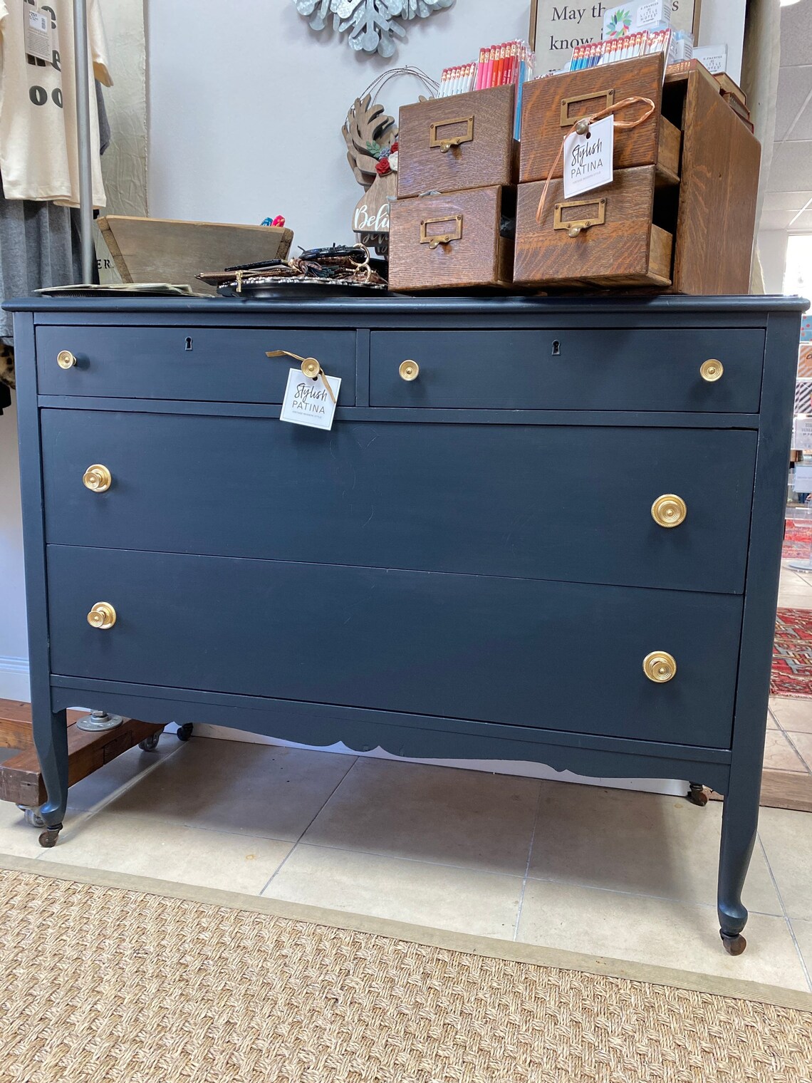 SOLD EXAMPLE of Our Custom Painting Services Vintage Dresser - Etsy