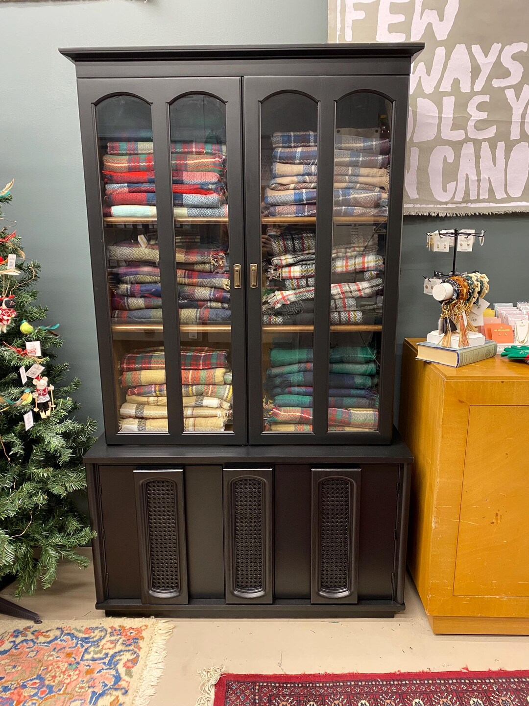 Jacob - Vintage China Hutch in Black - MCM Style, Local Pick up VA, MD ...