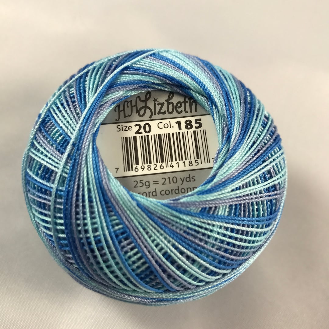 Lizbeth Tatting Thread - Arctic Waters Variegated - Color #185 - Size 3 ...