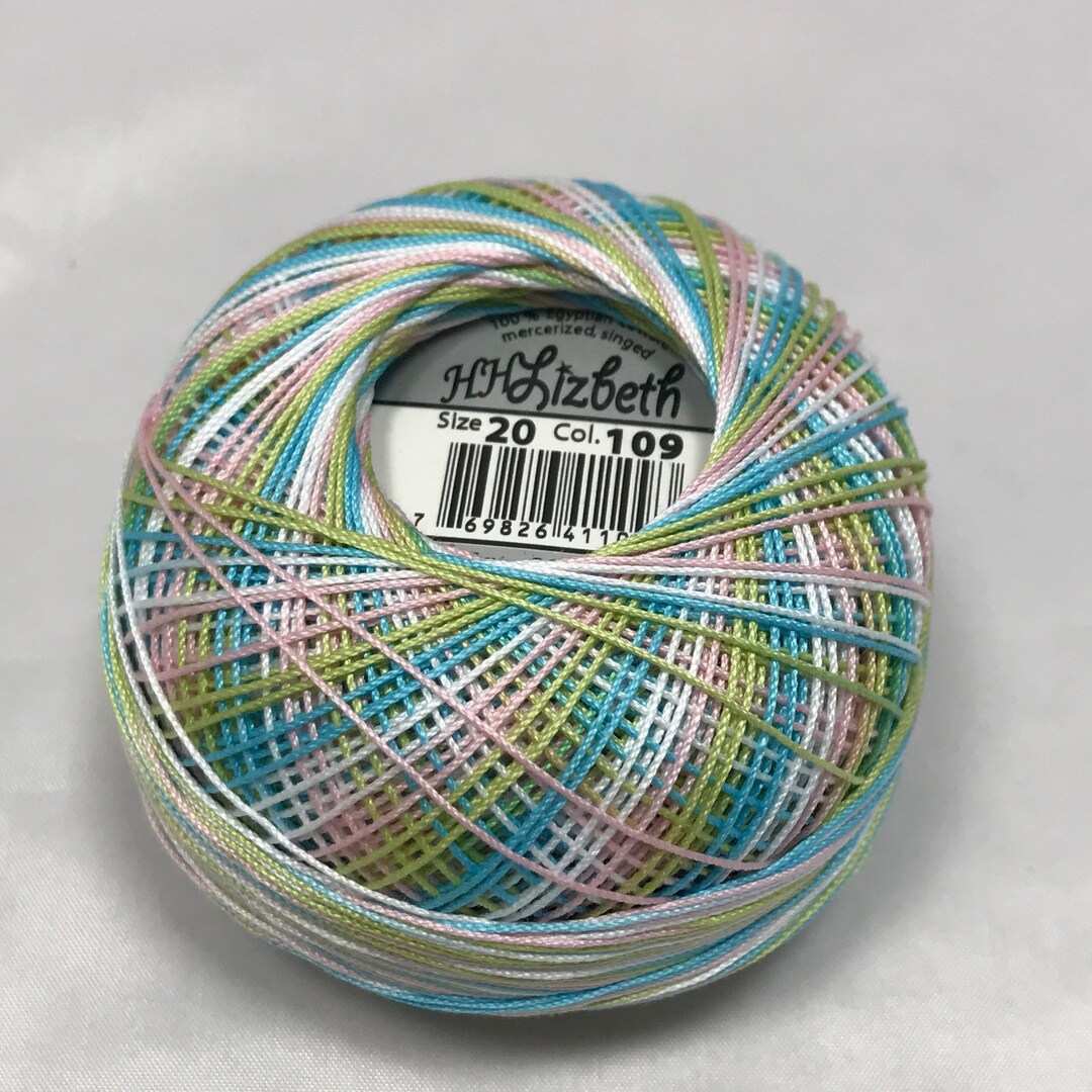 FULL SPOOLS - Lizbeth Tatting Thread - Wildflower Variegated - Color #109 - Size 3, 10, 20, 40 ...