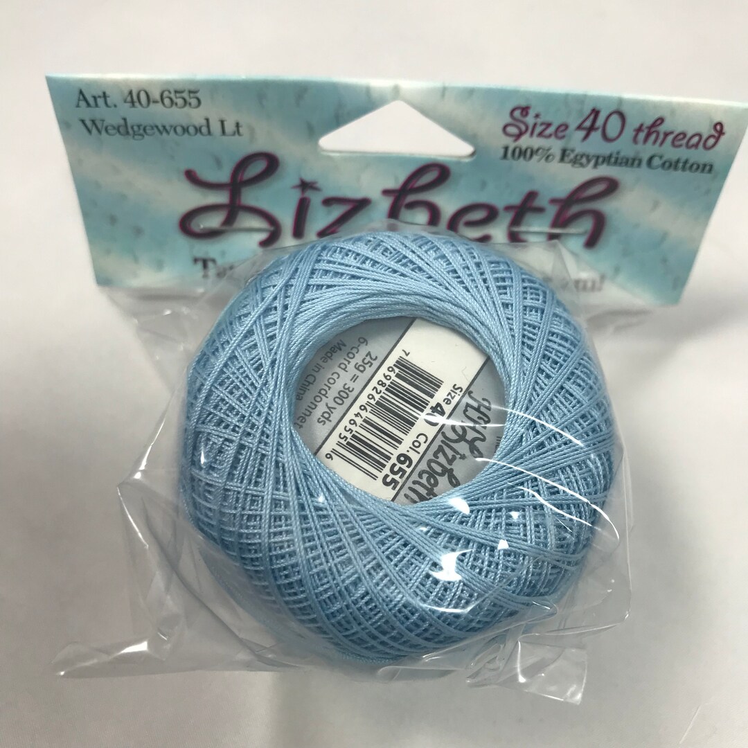 FULL SPOOLS Lizbeth Tatting Thread Size 10, 20, 40 or 80 Solid Light Wedgewood Blue Color 655 - Etsy
