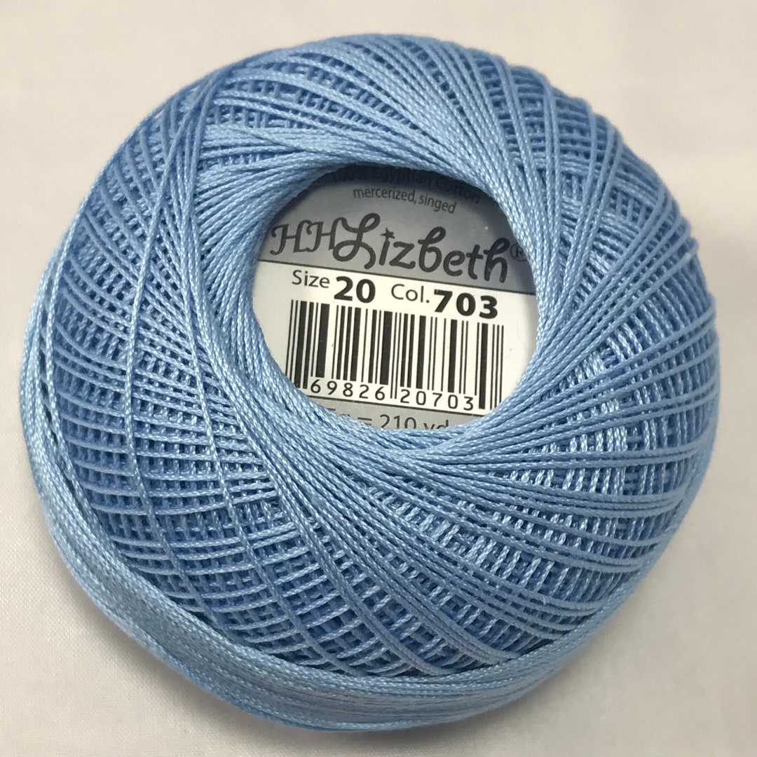 Tatting Thread - Size 10, 20, 40 or 80 - Solid Light Sky Blue - Color ...