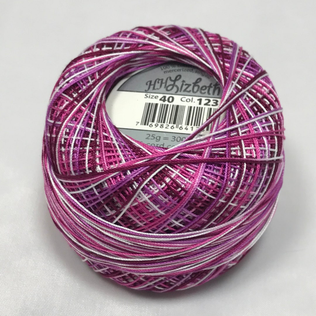 Tatting Thread - Variegated Grape Pizazz - Color #123 - Size 10, 20, 40 ...