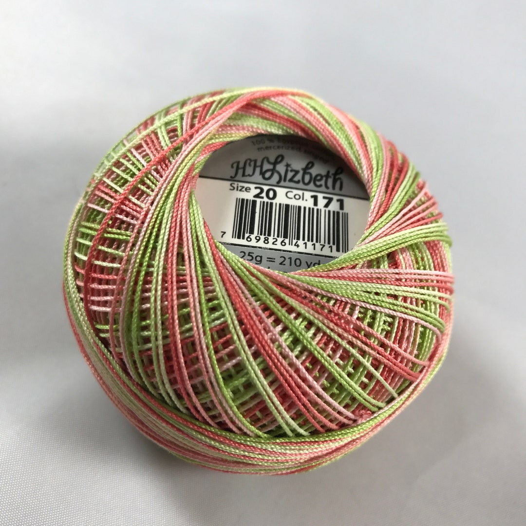 Lizbeth Tatting Thread - Variegated Green Coral Sea - Color #171 - Size 3, 10, 20, 40 or 80 - Etsy