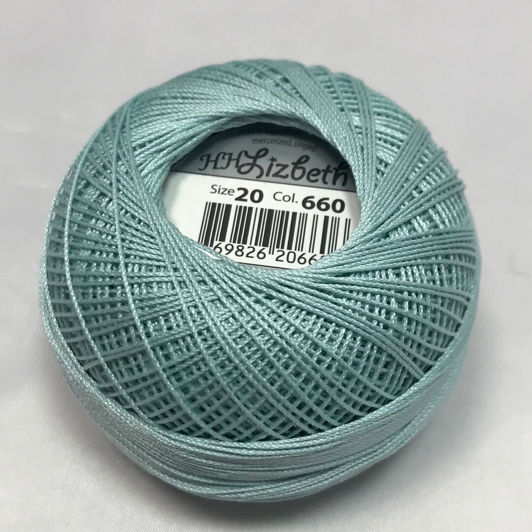 Lizbeth Tatting Thread - Solid Light Country Turquoise - Size 10, 20 ...
