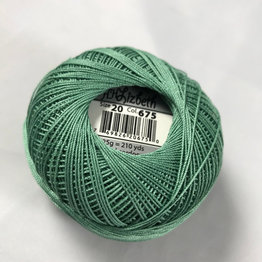 Lizbeth Tatting Thread - Size 10, 20, 40 or 80 - Solid Medium Fern ...