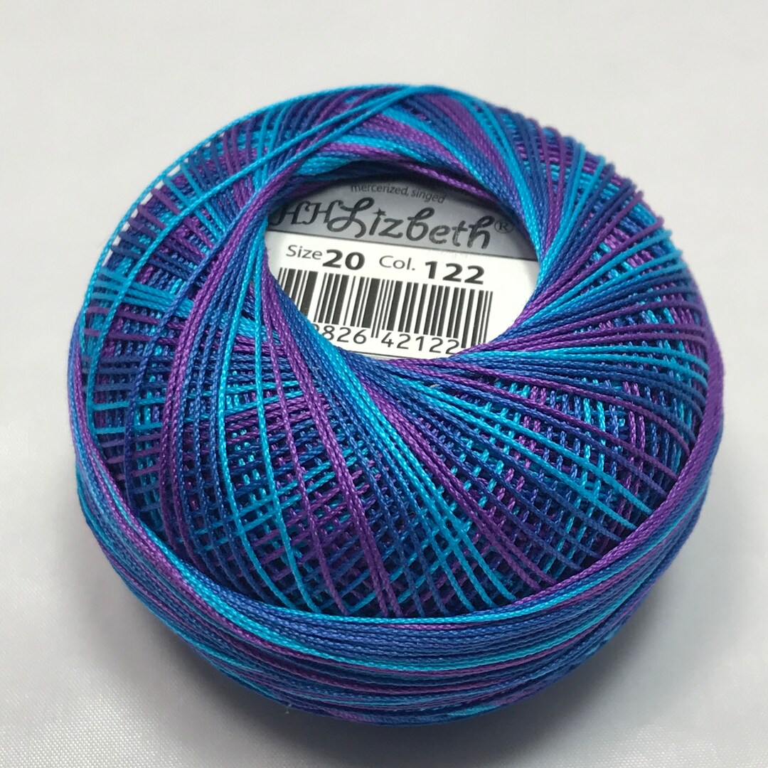 Lizbeth Tatting Thread - Caribbean Variegated - Color #122 - Size 3, 10 ...