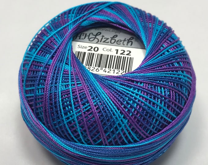 Lizbeth Tatting Thread - Caribbean Variegated - Color #122 - Size 3, 10 ...