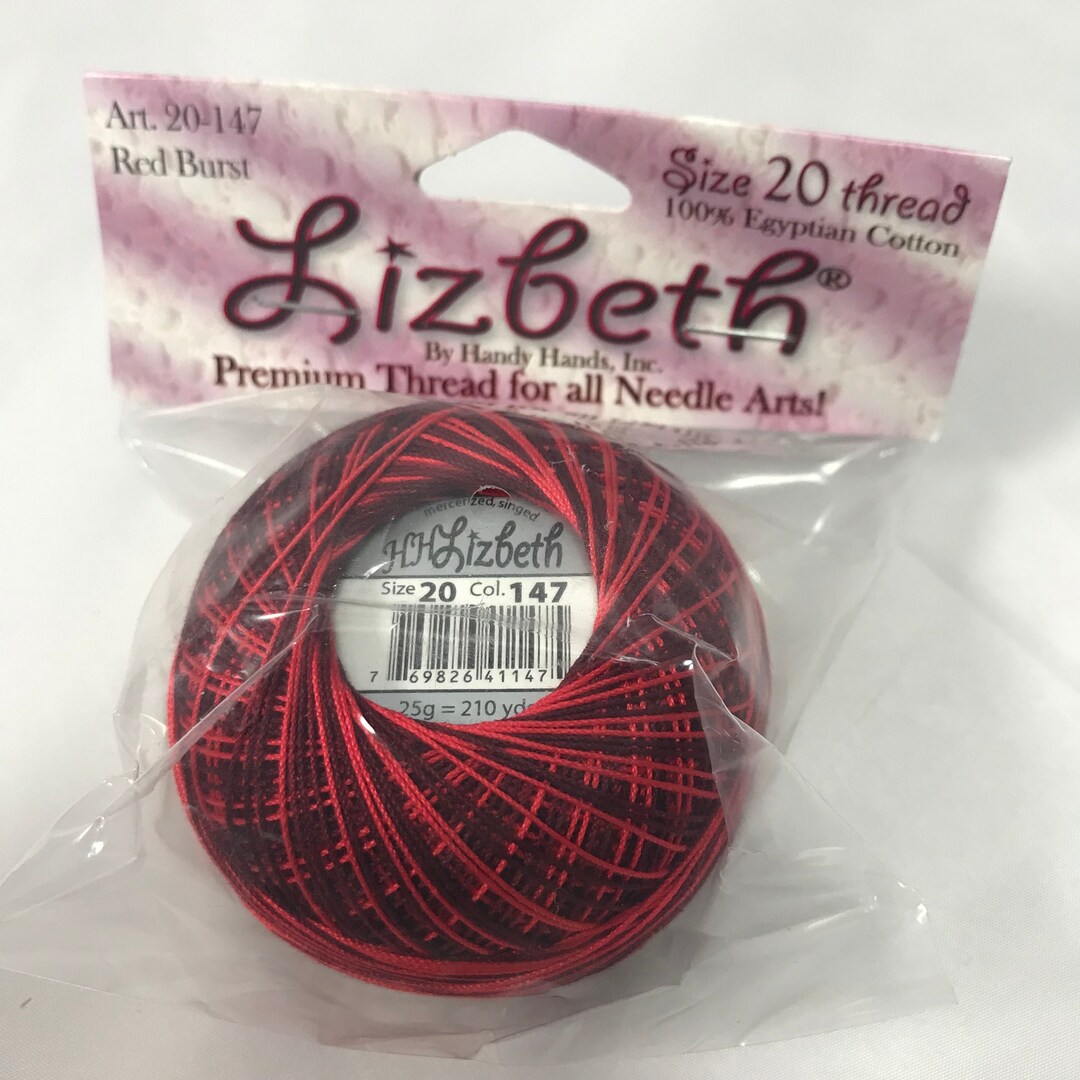 FULL SPOOL - Lizbeth Tatting Thread - Variegated Red Burst - Size 20 or ...