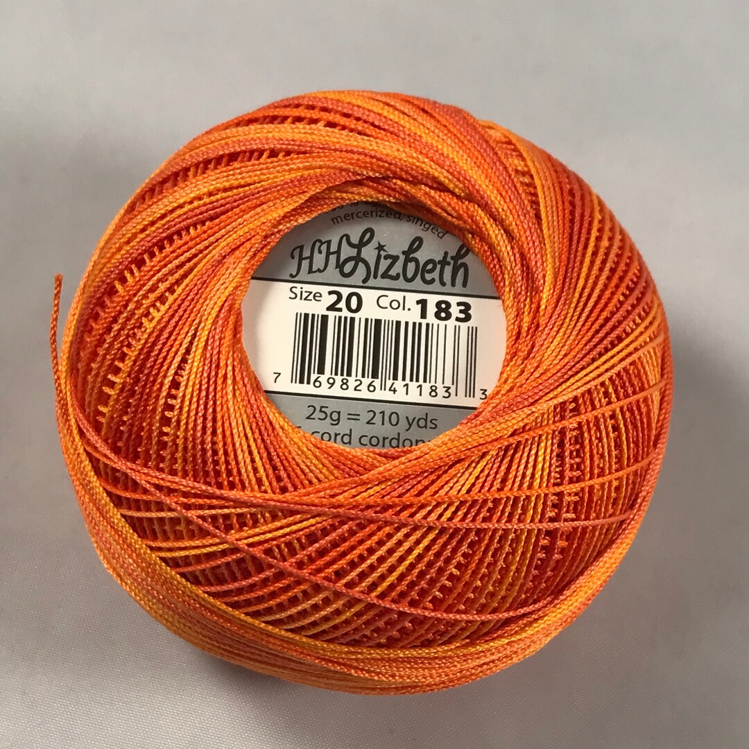 FULL SPOOL - Tatting Thread - Lizbeth - Variegated Orange Crush - Color ...