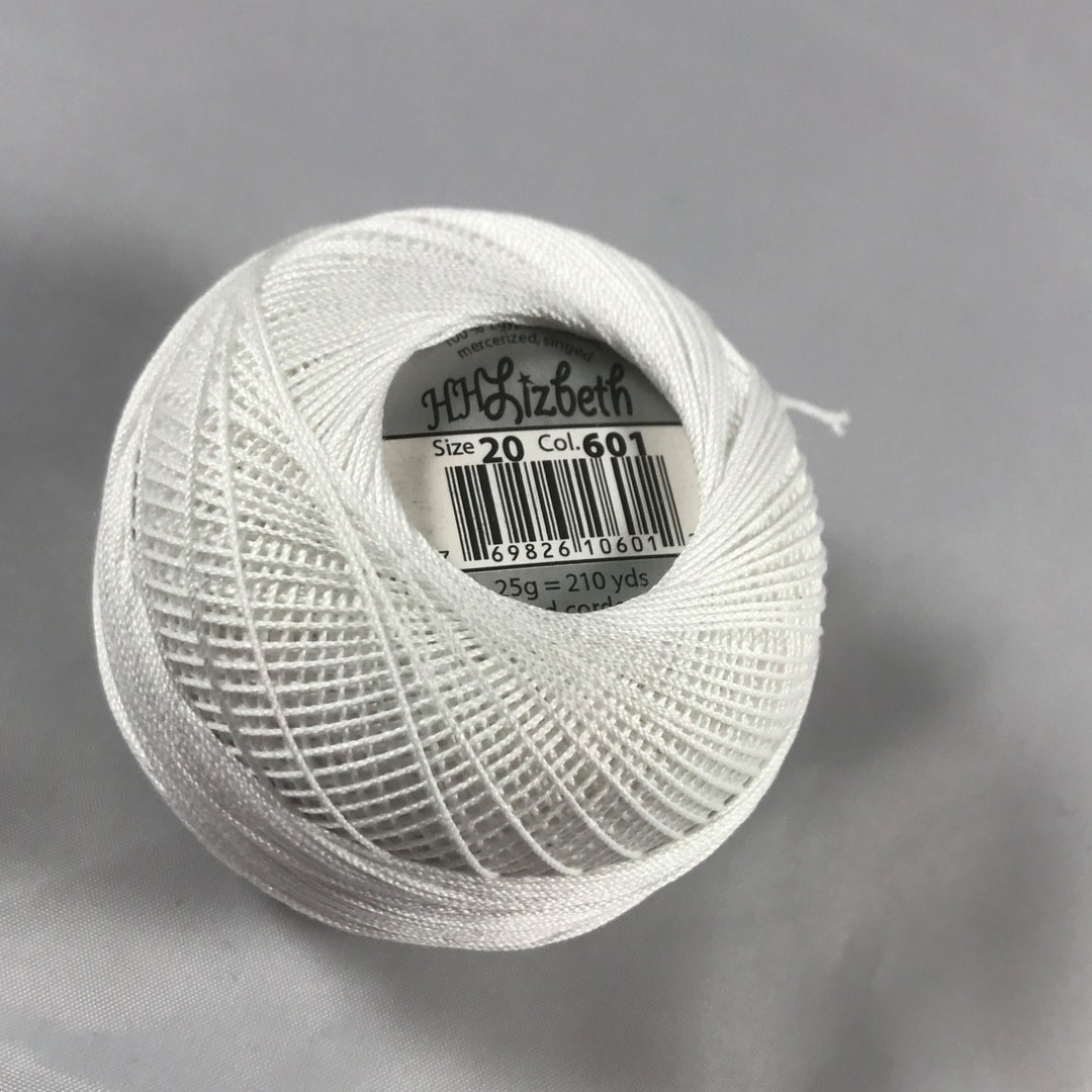 Lizbeth Tatting Thread - Size 3, 10, 20, 40 or 80 - Color# 601 - Snow ...
