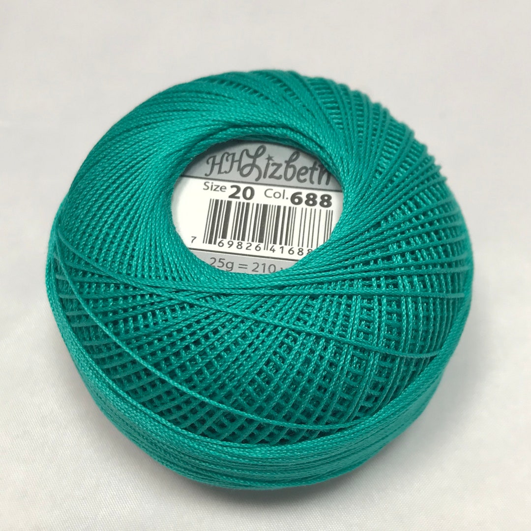 Lizbeth Tatting Thread - Solid Dark Seagreen - Color #688 - Size 10, 20 ...