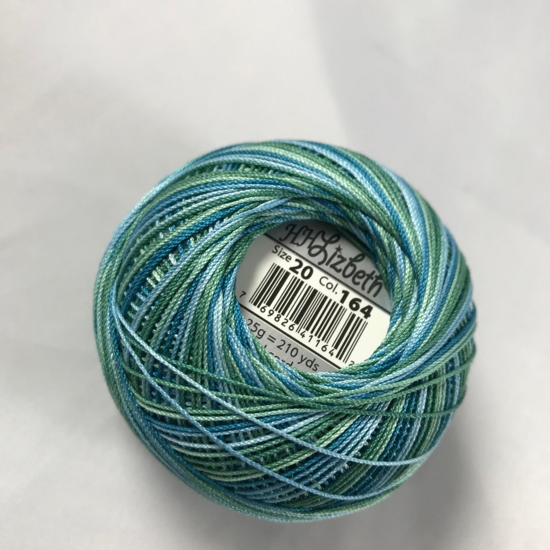 Lizbeth Tatting Thread - Size 10, 20, 40 or 80 - Variegated Blue River ...