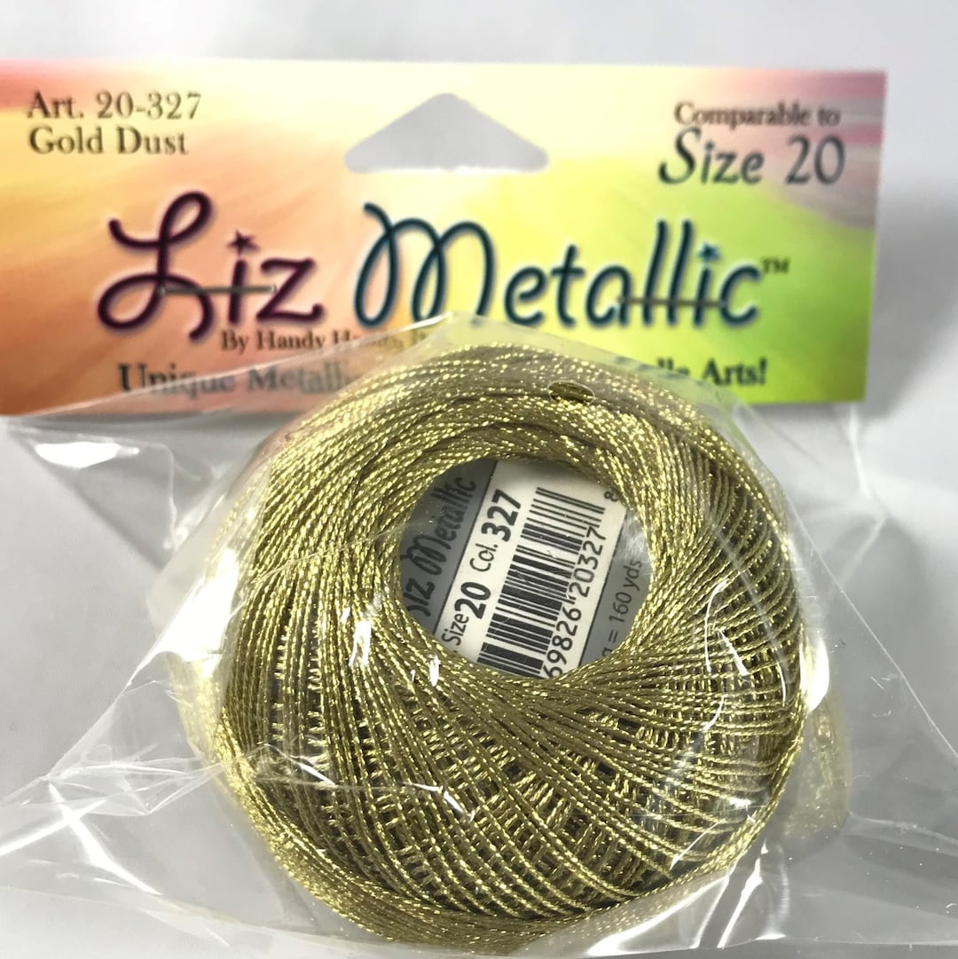 Gold Dust (327) - Lizbeth Metallic Size 20 Tatting Thread - 160 Yard ...