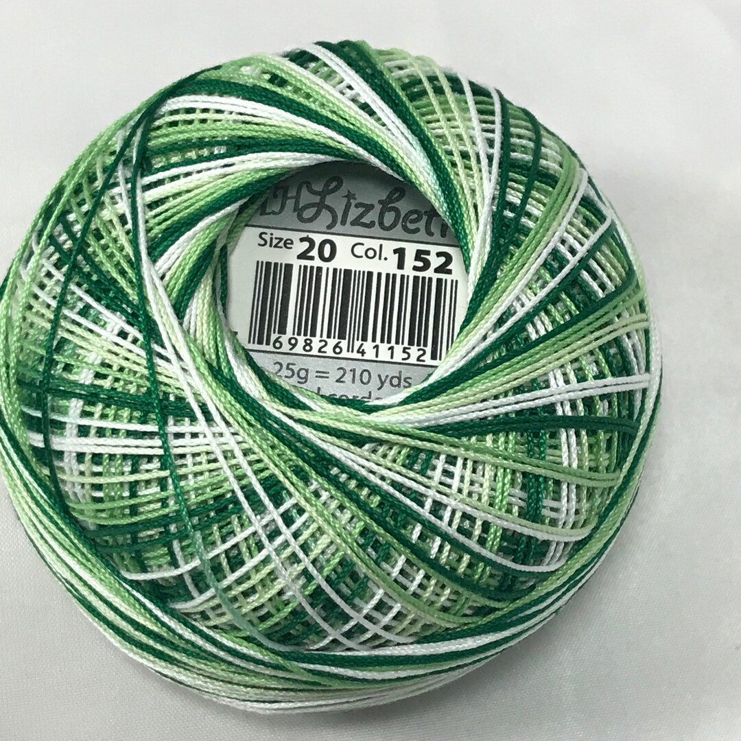 Lizbeth Tatting Thread - Christmas Green Mix Variegated - Color #152 ...
