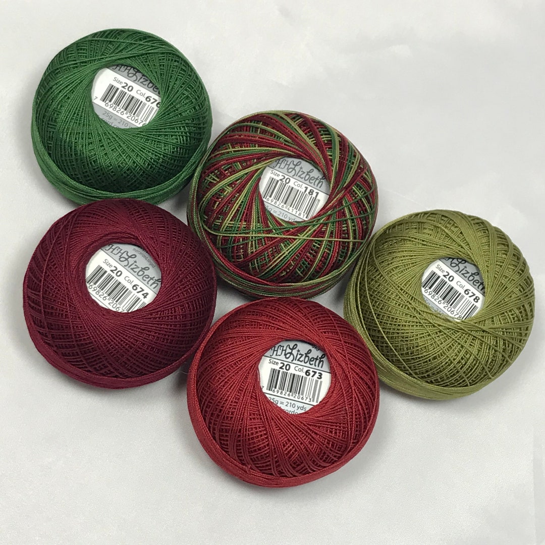 FULL SPOOLS Lizbeth Tatting Thread Cranberry Bush Mix Color 181, 673 ...