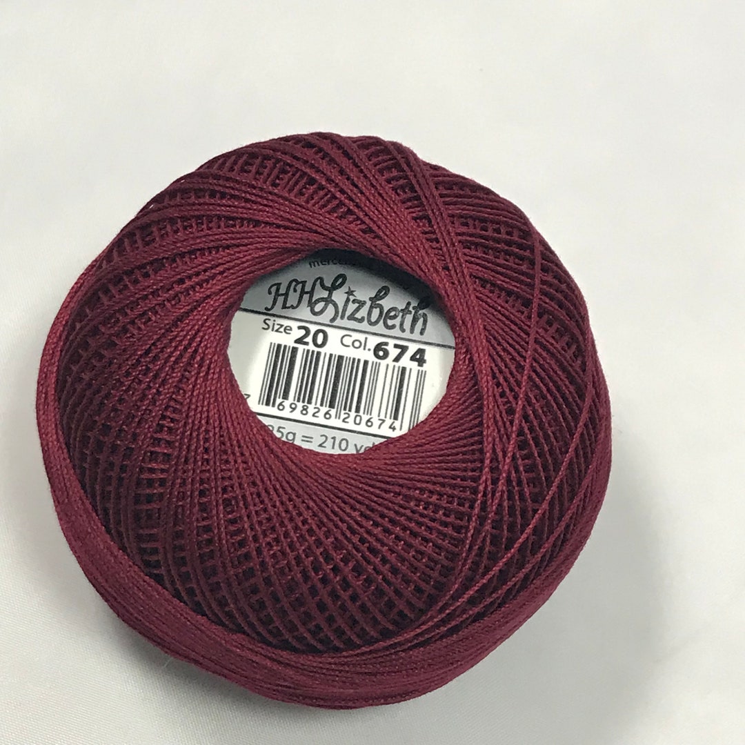 Lizbeth Tatting Thread - Size 10, 20, 40 or 80 - Dark Garnet - Color #674 - Etsy