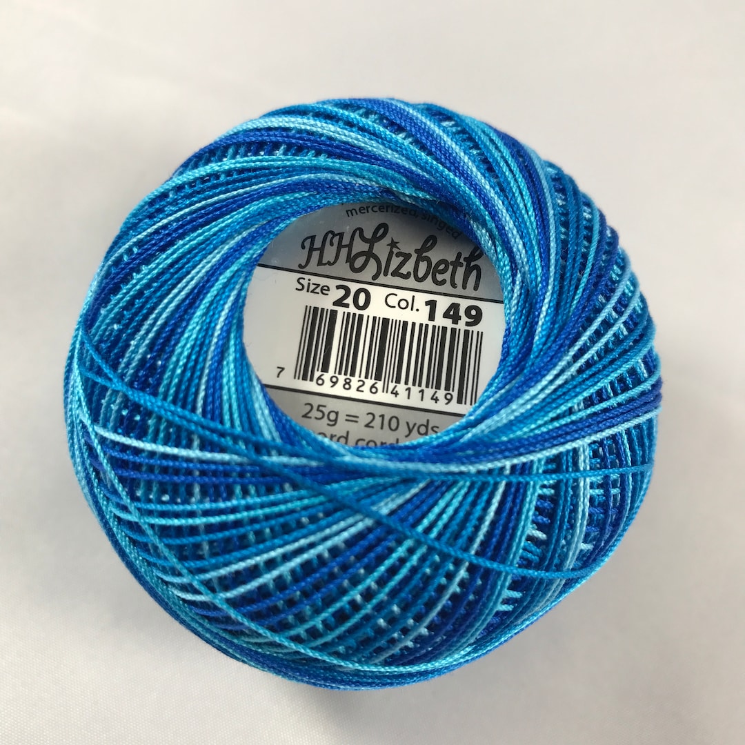 FULL SPOOL - Lizbeth Tatting Thread - Size 3, 10, 20, 40 and 80 - Peacock Blues - Color #149 - Etsy