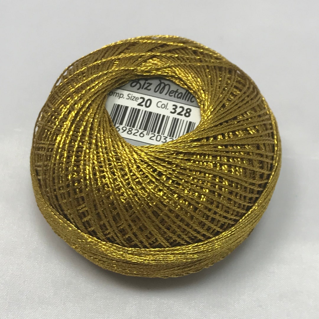 FULL SPOOL - Antique Gold (328) - Lizbeth Metallic Size 20 Tatting ...
