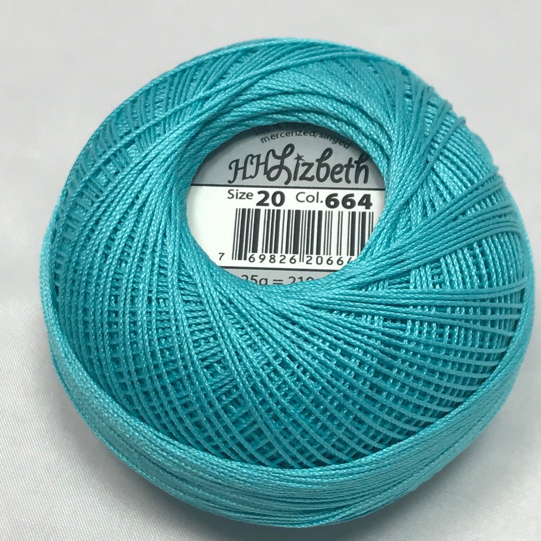 Lizbeth Tatting Thread - Medium Ocean Teal - Color #664 - Size 3, 10, 20, 40 or 80 - Etsy