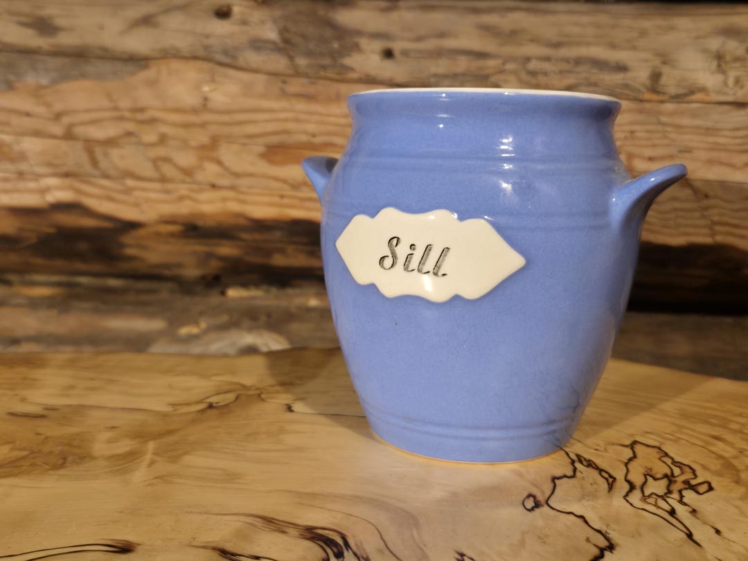 Vintage Scandinavian Sill Jar in Blue and White, Gefle, Sweden, 1950s ...
