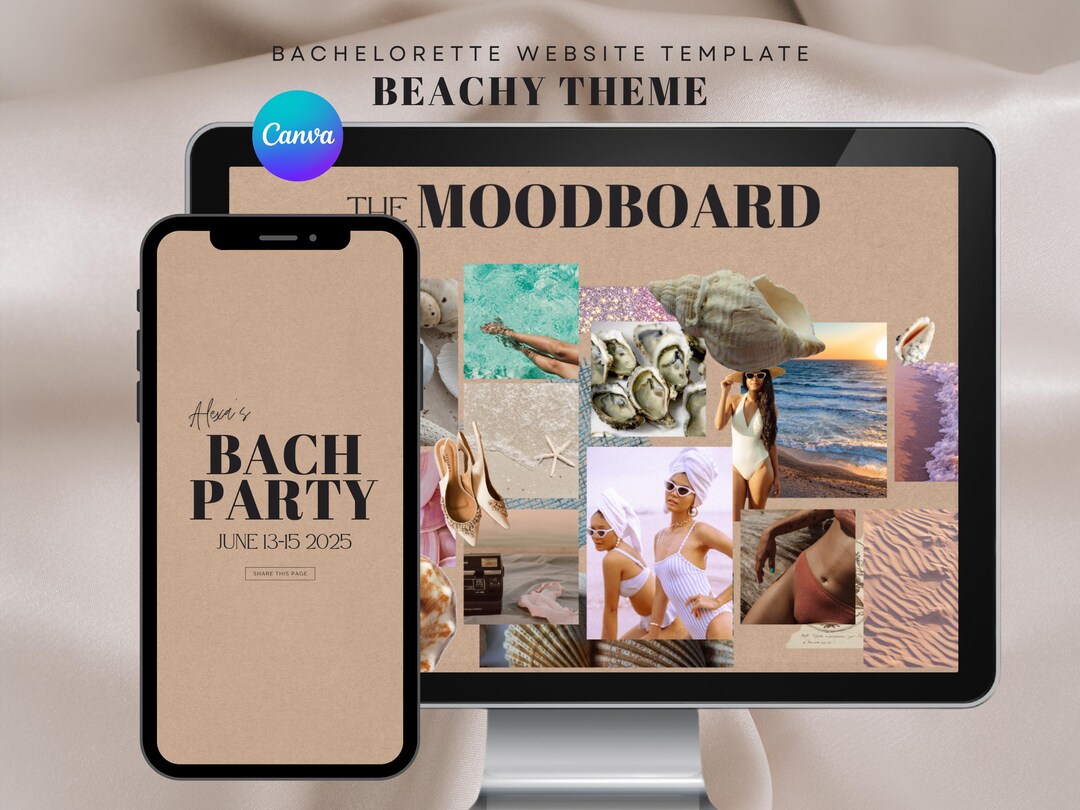 Beachy Bachelorette Itinerary Template | Editable Canva Design (instant ...