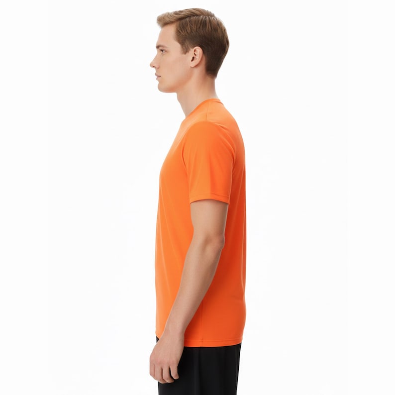 Men's Neon Orange Dry Fit Workout T-shirt, UPF 50 - Etsy